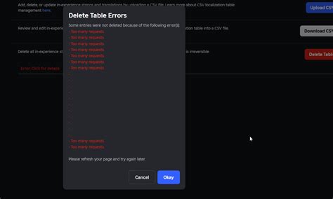 Deleting Localization Table Can Result In A Massive Amount Of Requests Roblox Application