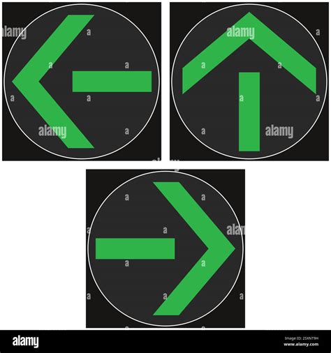 Green Directional Arrows Indicating Permitted Directions Of Travel On Traffic Signals Enhancing
