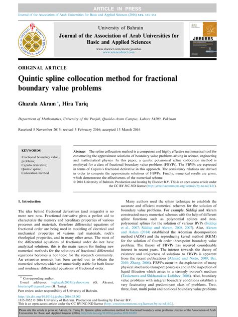 pdf quintic spline collocation method for fractional boundary value