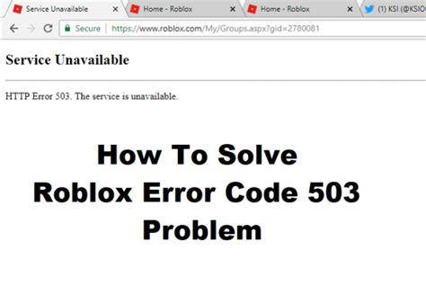 How To Solve Roblox Error Code 503 Problem