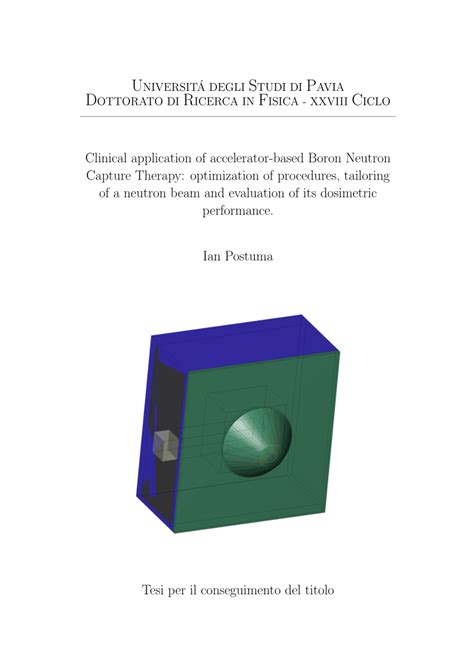Pdf Clinical Application Of Accelerator Based Boron Neutron Capture Therapy Optimization Of
