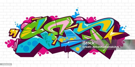 유행 도시 힙합 추상 단어 세트 낙서 스타일 글꼴 레터링 벡터 일러스트 레이 션 템플릿 개념에 대한 스톡 벡터 아트 및 기타