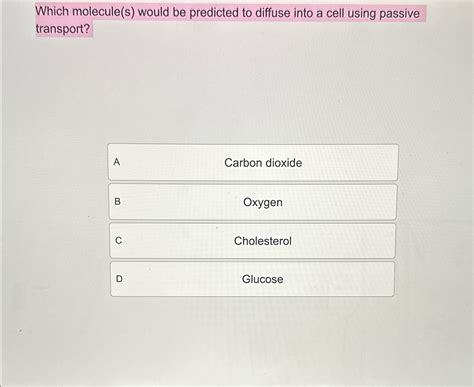 Solved Which Molecules ﻿would Be Predicted To Diffuse Into