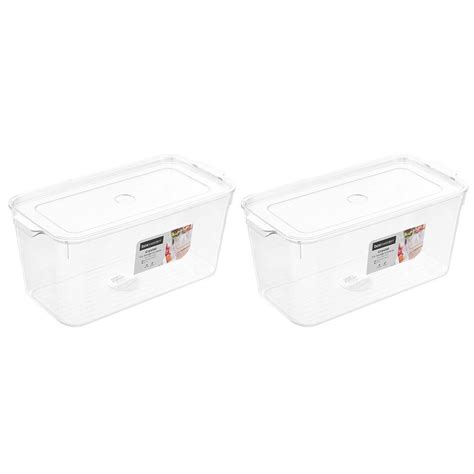2x Boxsweden Crystal 5 5l 33 5cm Storage Stackable Container Organiser