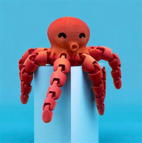 articulating octopus 3d printed octopus etsy