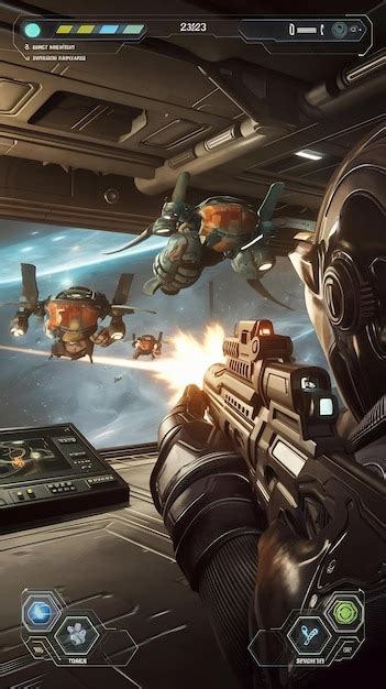 Mock Up Of The Sci Fi First Person Shooter Premium Ai Generated Image