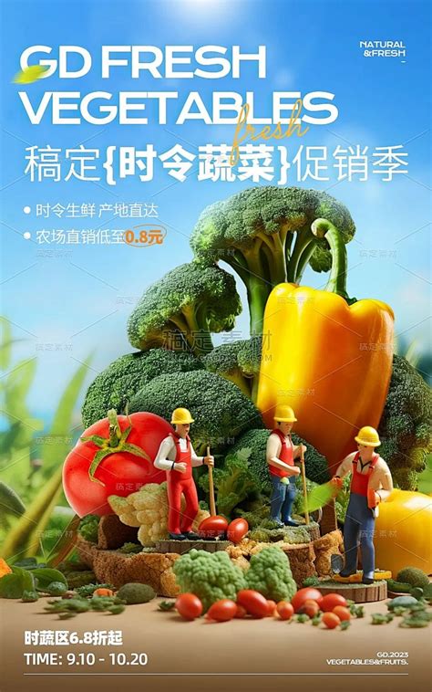 微缩艺术通用食品生鲜电商竖版海报aigc 花瓣网