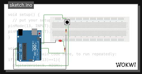 Button Click To Glow LED Bulb Wokwi ESP STM Arduino Simulator