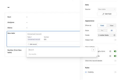 Create New Records Selections In Linked Fields On An Interface On Off Toggle Missing