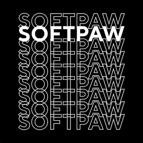 인쇄용 Softpaw 타이포그래피 고양이 티셔츠 디자인 프리미엄 벡터