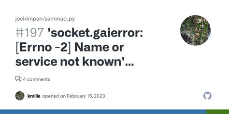 Socket Gaierror Errno Name Or Service Not Known Running The Example Code Issue