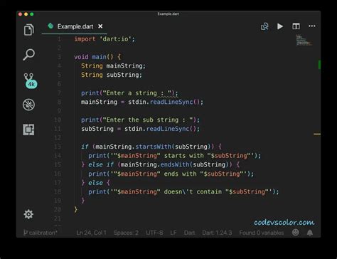 Dart Program To Check If A String Ends Or Starts With A Substring CodeVsColor