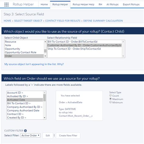 how to categorize customers by order date in salesforce rollup helper