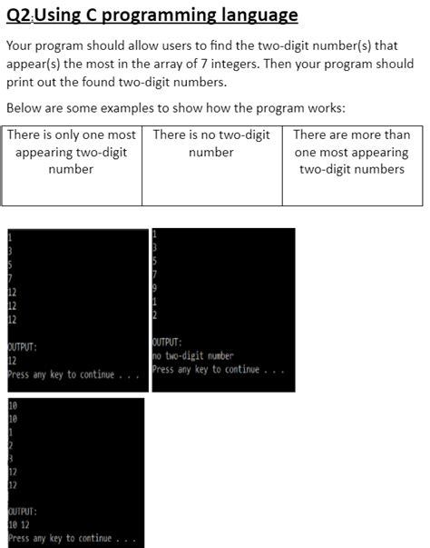 Solved Q1 Using C Programming Language Yours Progarm Allows