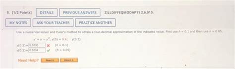 solved use a numerical solver and euler s method to obtain a