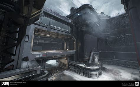 artstation doom ritual environments cameron kerby scifi interior