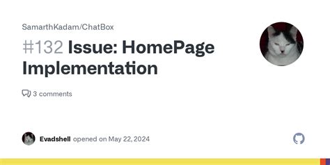 Issue HomePage Implementation Issue 132 SamarthKadam ChatBox GitHub
