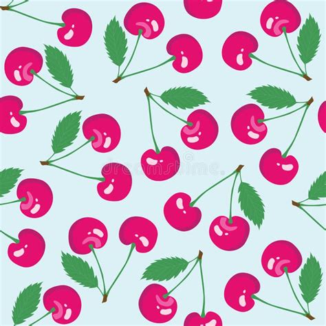 Seamless Pattern With Cherry Stock Vector Illustration Of Leaf Decoration
