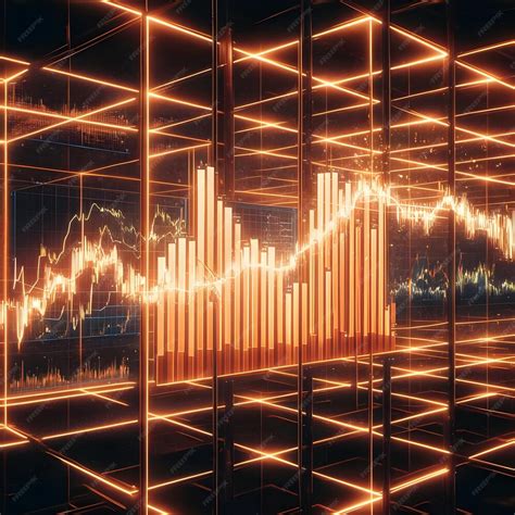Dynamic Data Showcase Using Glowing Bar Charts And Graphs Generative Ai Premium Ai Generated Image