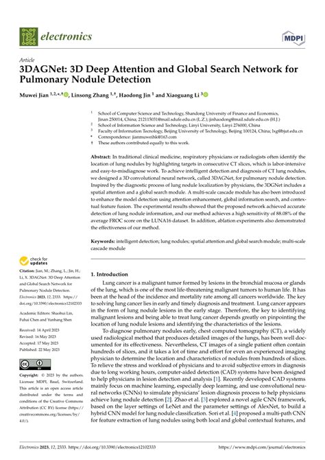 Pdf 3dagnet 3d Deep Attention And Global Search Network For Pulmonary Nodule Detection