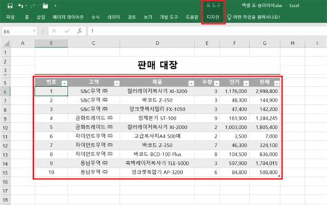 엑셀excel 기초 And 실무 엑셀 배우기 슬라이서를 이용해 표에서 원하는 데이터 표시하기 네이버 블로그