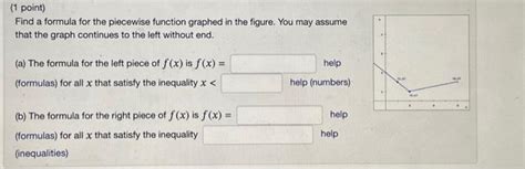 Solved 1 Point Find A Formula For The Piecewise Function