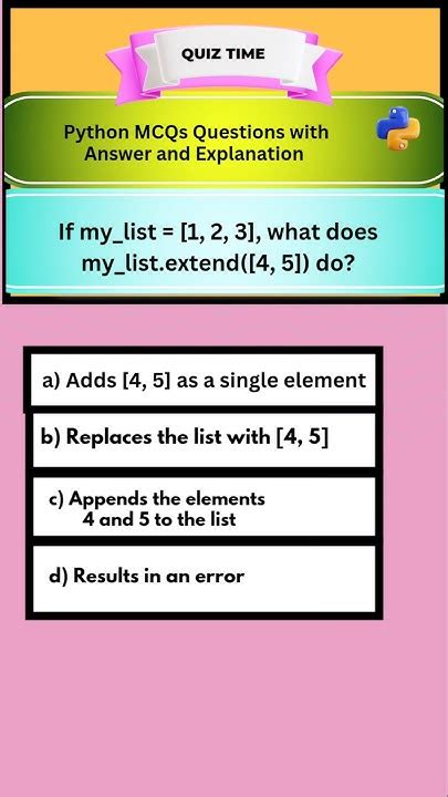 python mcqs questions with answers and explanation interview viralvideo learnpython exam
