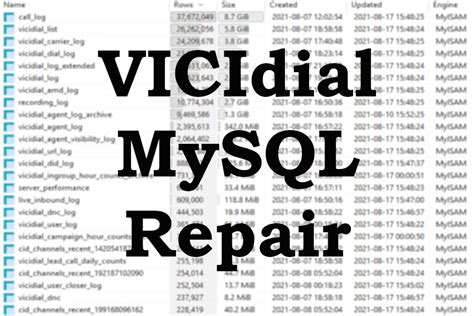 Vicidial Database Repair Commands The Complete Guide
