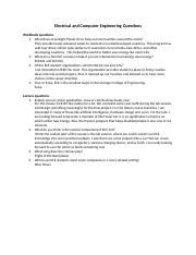 ECE Questions Docx Electrical And Computer Engineering Questions Workbook Questions What