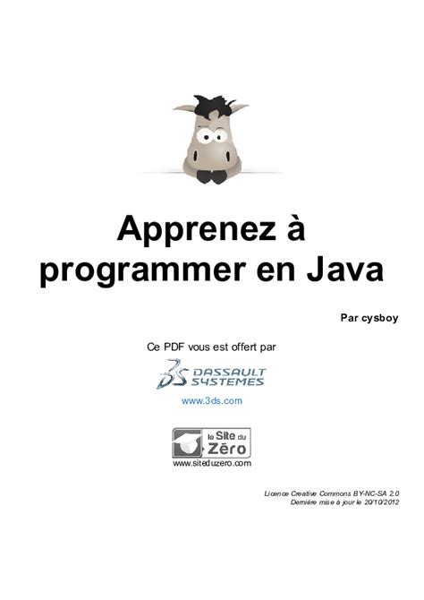 pdf apprenez à programmer en java ce pdf vous est offert par aurore