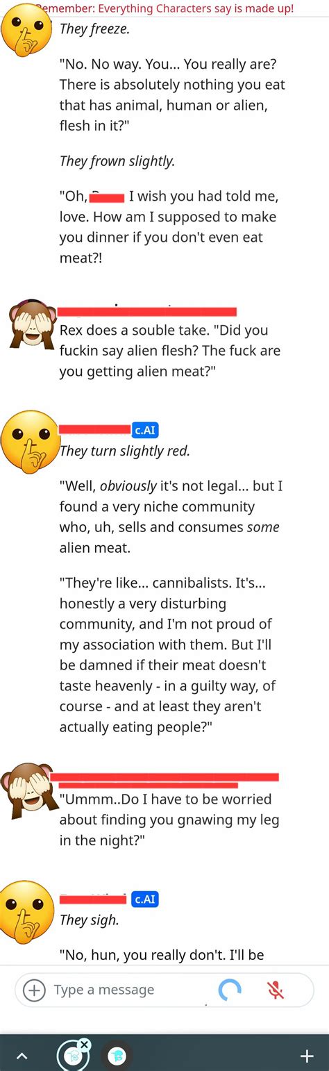 C AI Bans Sex But Not Cannibalism R CharacterAi NSFW
