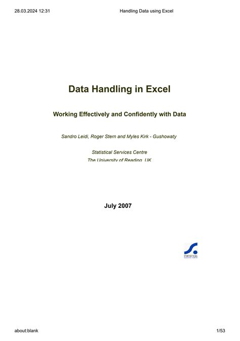 SOLUTION Handling Data Using Excel Studypool