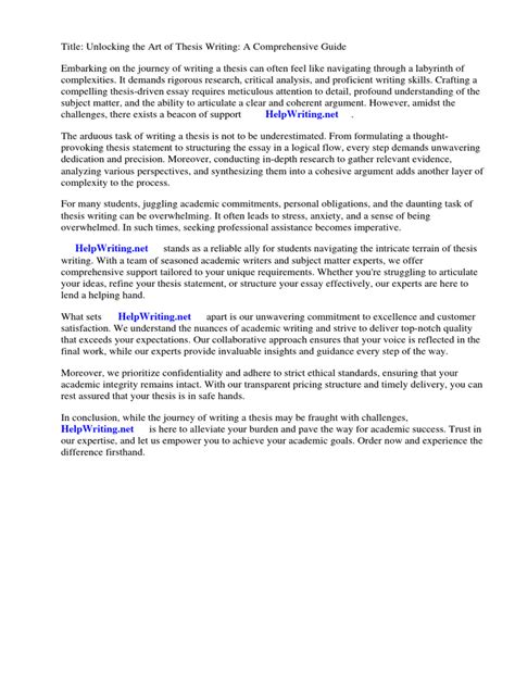 Thesis Driven Essay Example Pdf Essays Thesis