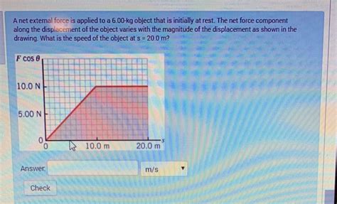 Solved A Net External Force Is Applied To A 6 00 Kg Object
