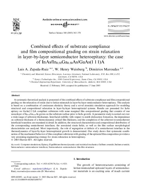 Pdf Combined Effects Of Substrate Compliance And Film Compositional