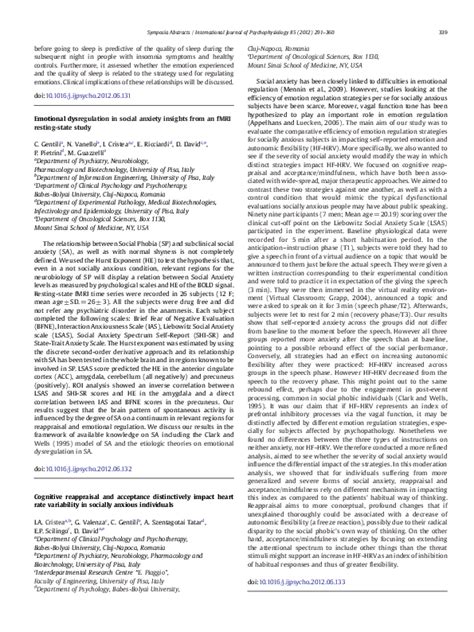 Pdf Cognitive Reappraisal And Acceptance Distinctively Impact Heart Rate Variability In