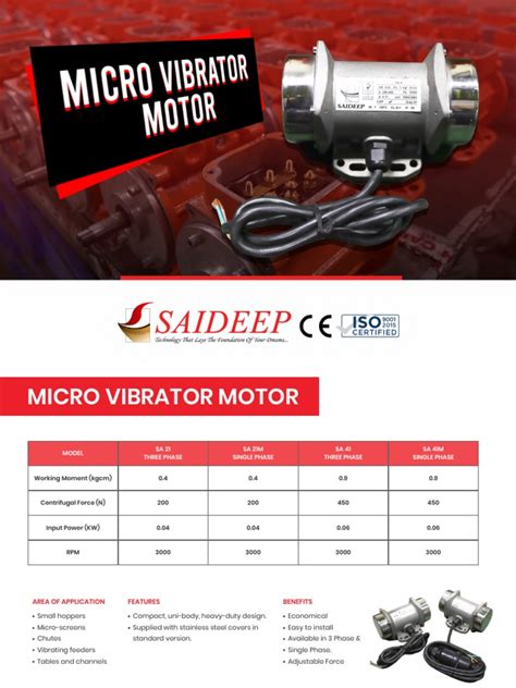 Micro Vibrator Motor Catalogue Pdf Pdf