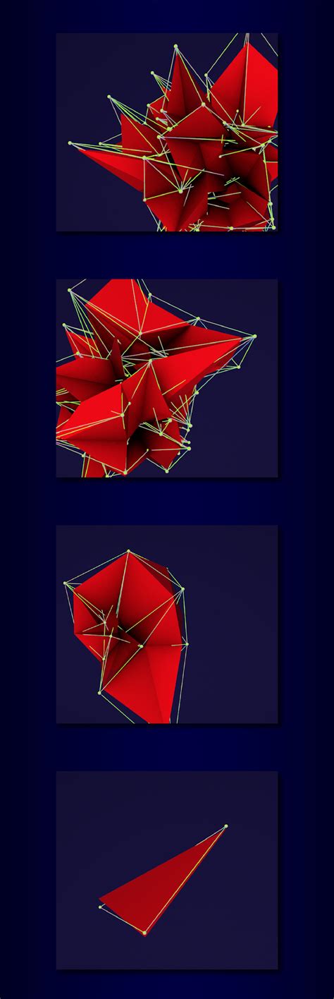 Red Polygon Reduction On Behance