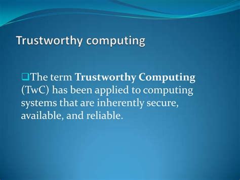Presentationgroup Jimplementing Trustworthy Computing By Sundas Ilyas Ppt Presentationgroup Jimplementing Trustworthy Computing By Sundas Ilyas Ppt