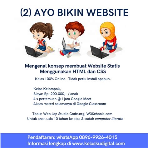 Ayo Bikin Website Kelas Online Untuk Anak Belajar Membuat Website Di Kelasku Digital Heni
