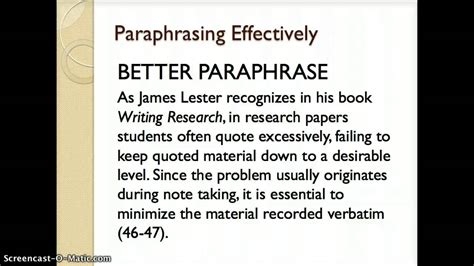 Using Paraphrases In An Essay Youtube