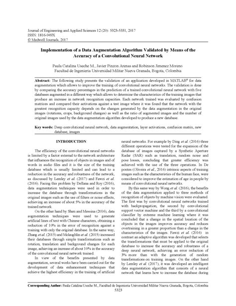 Pdf Implementation Of A Data Augmentation Algorithm Validated By