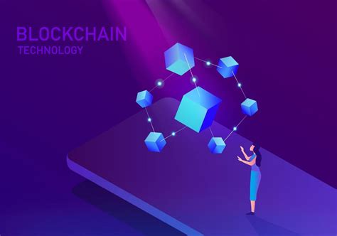 Blockchain Technology Concept Woman Has Experience In Future Technology Connecting Blockchain