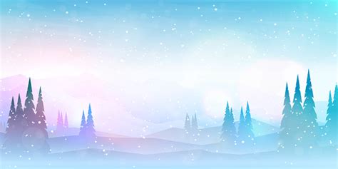 벡터 그림입니다 평평한 풍경 눈 덮인 배경 눈이 떠있습니다 강 설 맑은 푸른 하늘 블리자드 만화 벽지 추운 날씨 겨울 숲 나무와 산 웹사이트 용 디자인 배경 주제에 대한