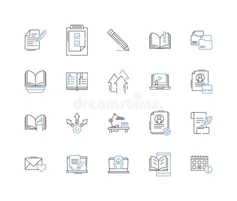 Market Strategy Line Icons Collection Targeting Positioning Differentiation Branding