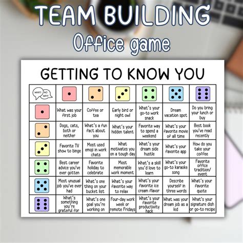 Get To Know You Team Building Office Games Conversation Starter Group