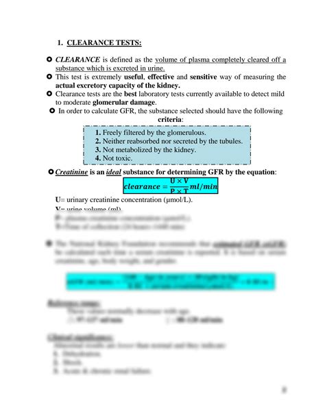 Solution Rft Renal Function Test Part 1 Studypool