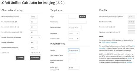 lofar unified calculator for imaging luci — lofar imaging cookbook 24