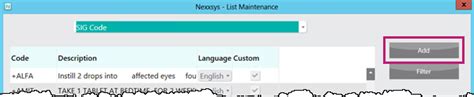 Managing Sig Codes