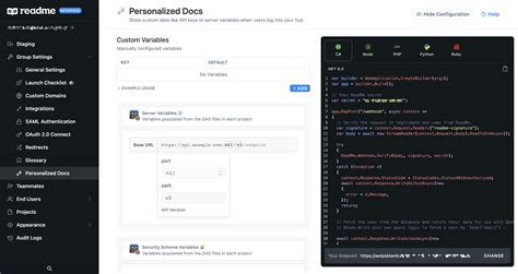 personalized docs webhook configuration